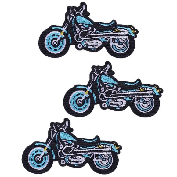 Accessories | New 3pack Blue Motorcycle Badges Iron On Patchesn | Poshmark